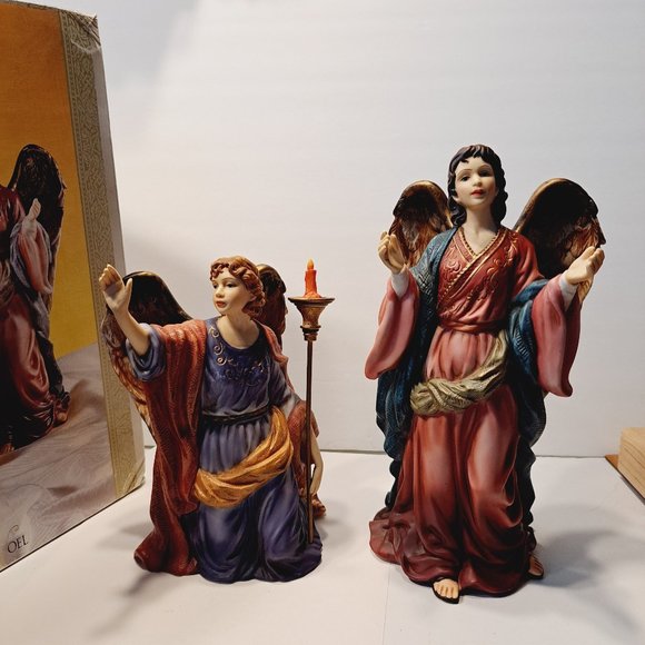 Grandeur Noel | Holiday | Grandeur Noel Collectible Porcelain Angel Set Hand Painted Christmas ...